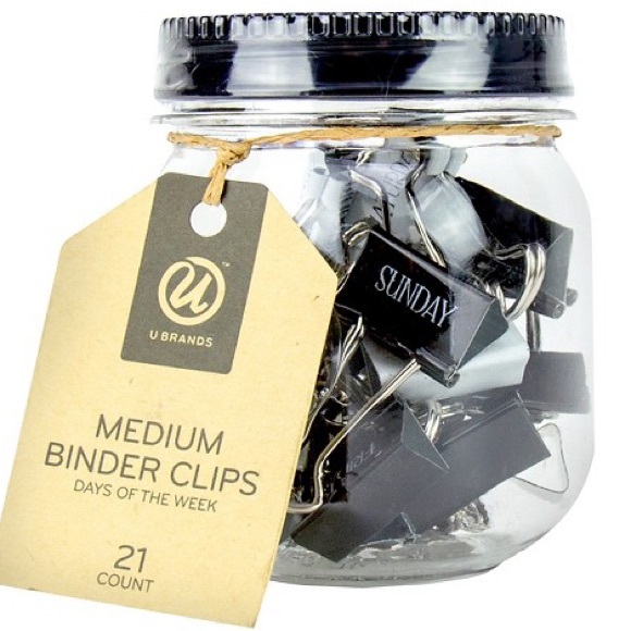 U Brands | Office | Ubrands Binder Clips Jar 2c Days Of The Week | Poshmark